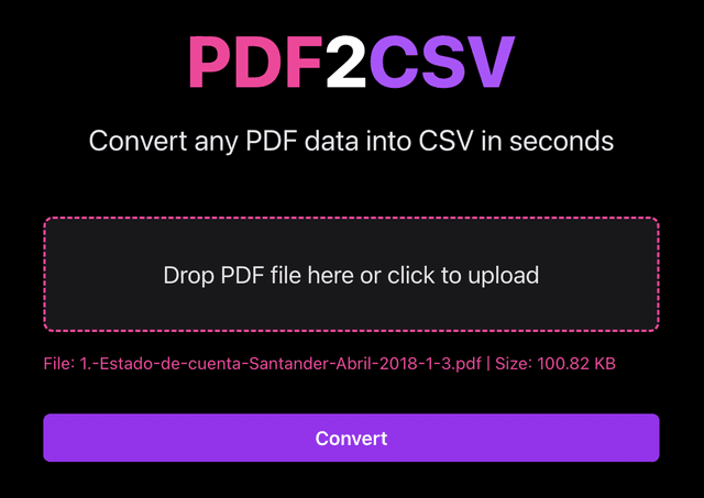 PDF 2 CSV with AI - Convert PDF to CSV Easily